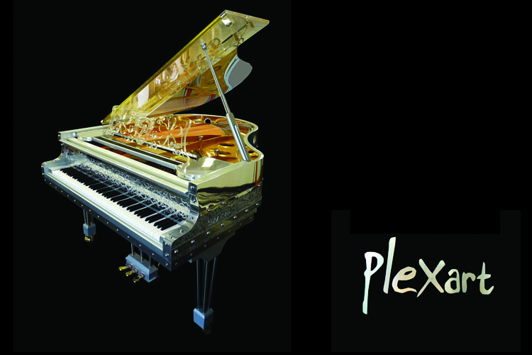 Gary Pons SY 170 grand piano made from transparent, altuglass and ...