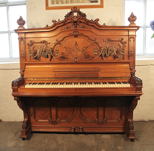 Ludwig Adam Upright piano for sale with an ornately carved, rococo ...