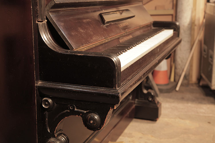 Bechstein upright piano with a cabinet etched with Neoclassical designs ...