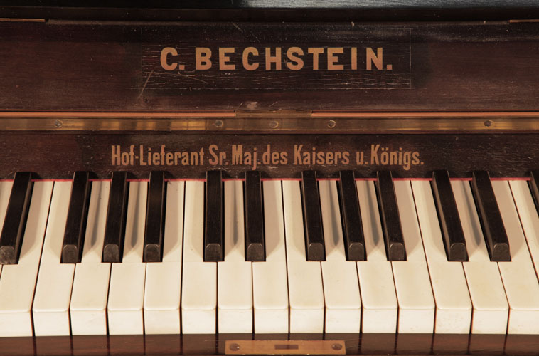 Bechstein upright piano with a cabinet etched with Neoclassical designs ...